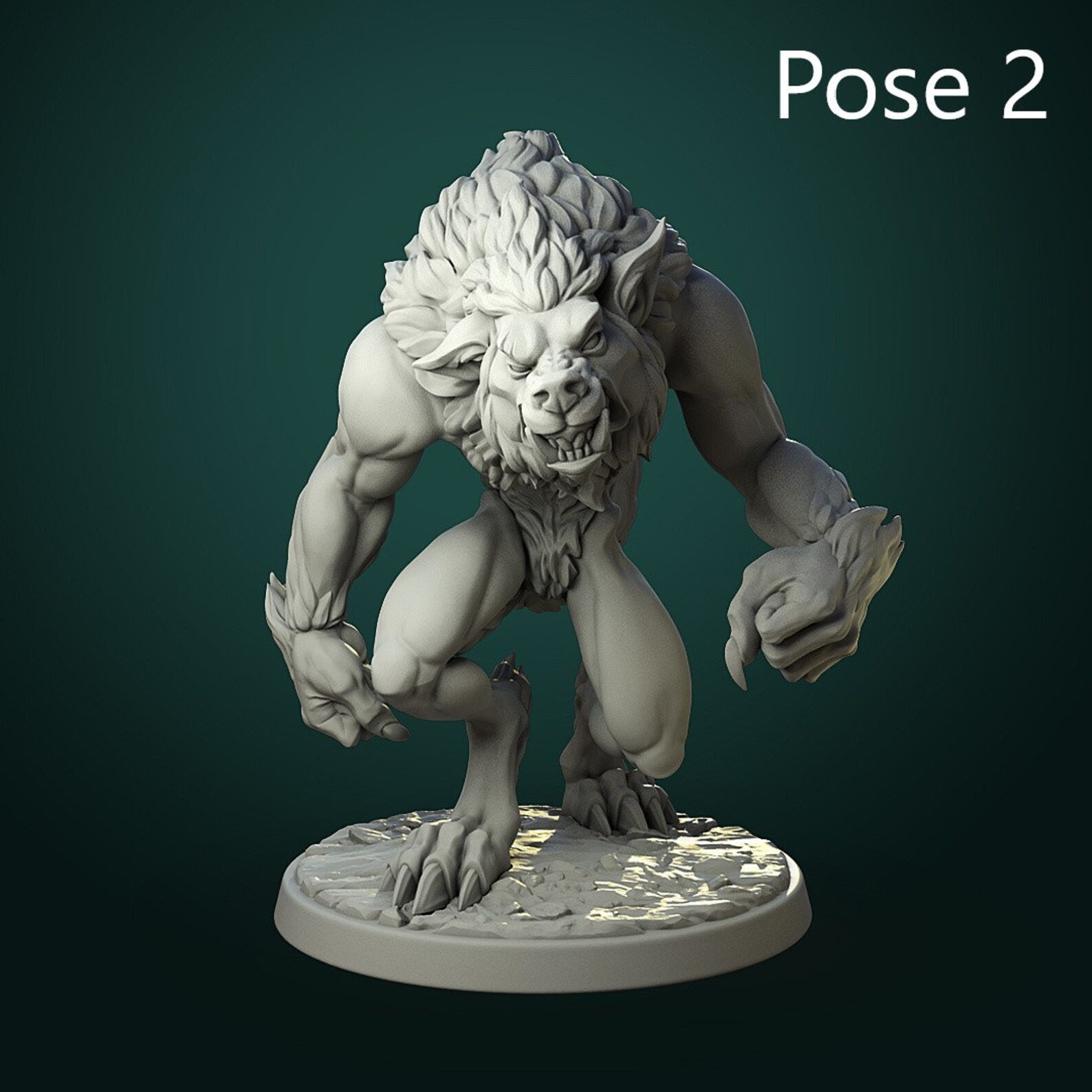 Werewolf Figures 4 Poses 28mm or 32mm Miniatures Dungeons - Etsy