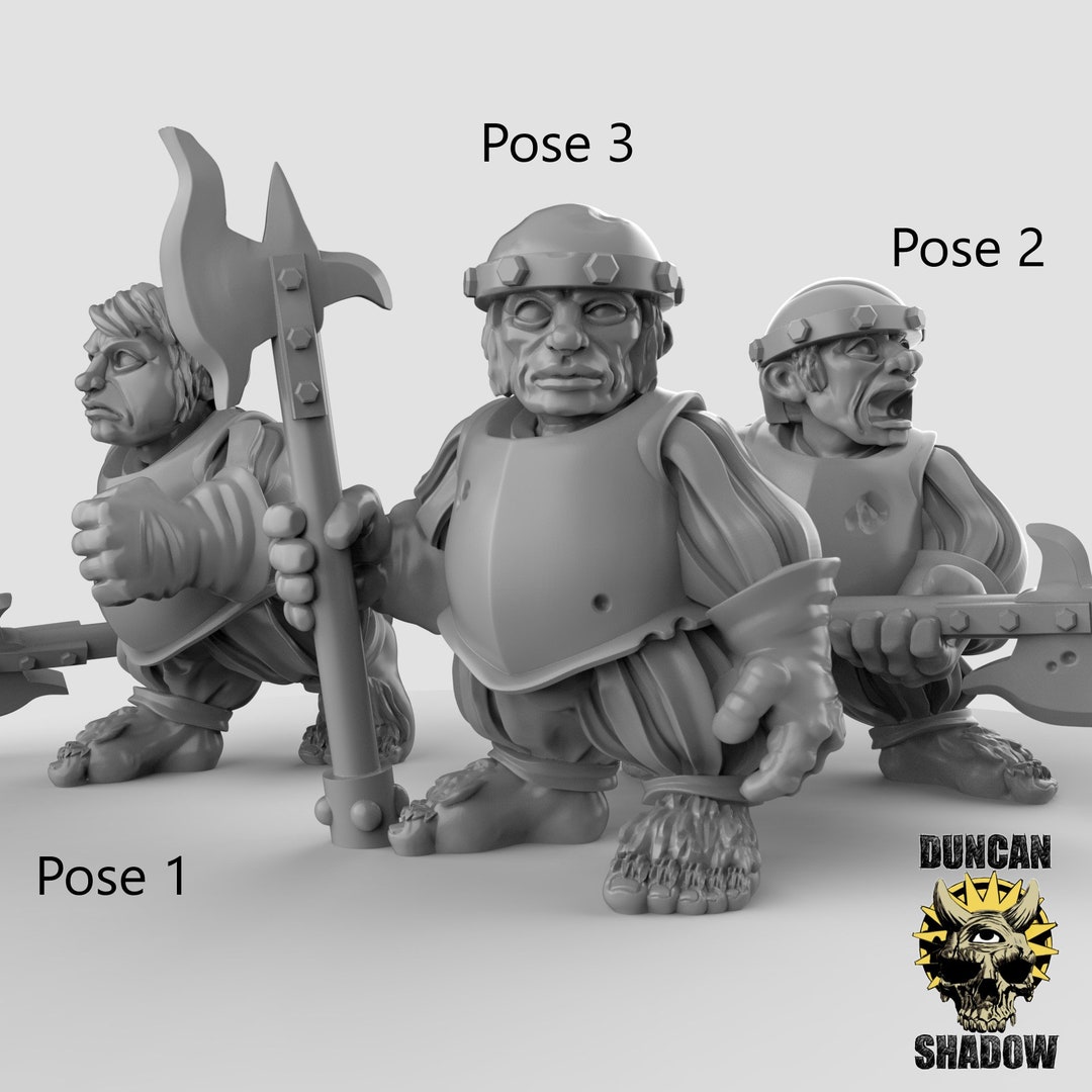Halfling Polearm Fighters 28mm / 32mm 3D Resin Printed Miniatures D&D ...