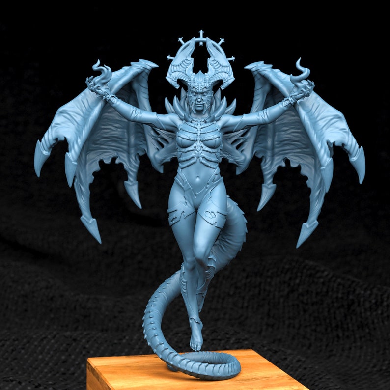 Necro Queen Female Demon 75mm Scale Resin Statue Dungeons and - Etsy