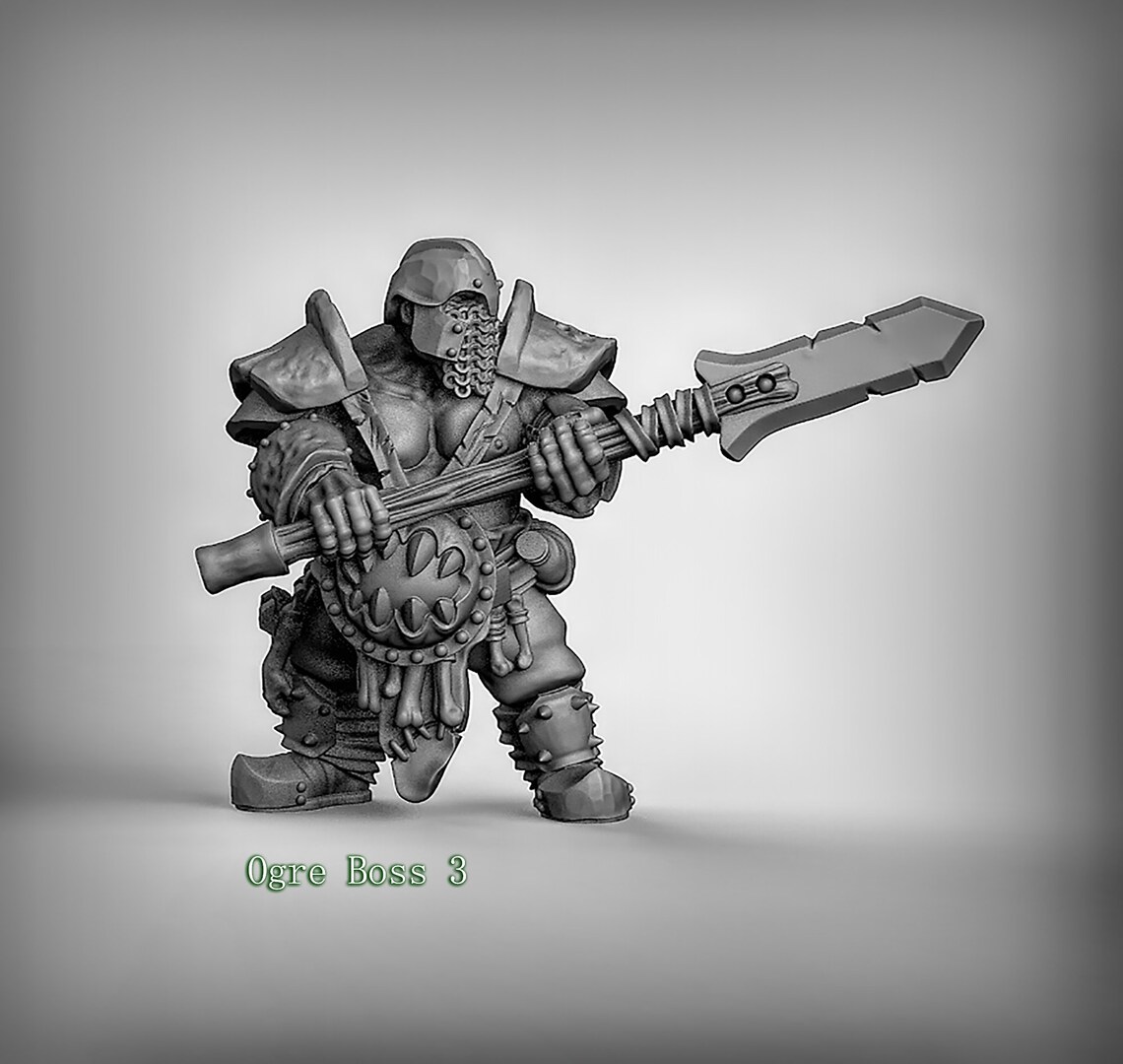 Ogre Chief Boss D&D Miniatures - BPA Free Resin - Dungeons and Dragons ...