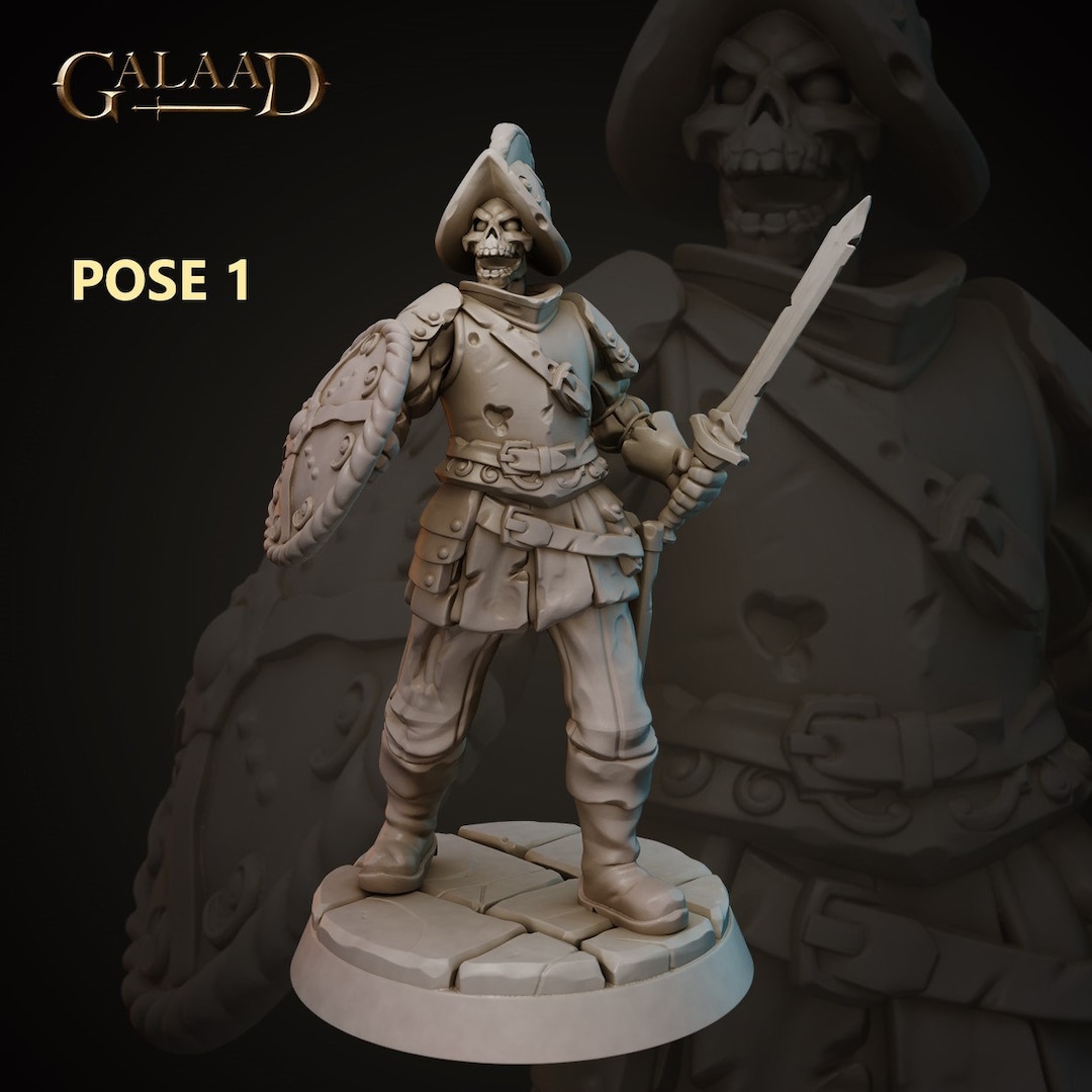 Cursed Undead Skeleton 32mm 28mm Resin Miniature Dungeons and Dragons ...