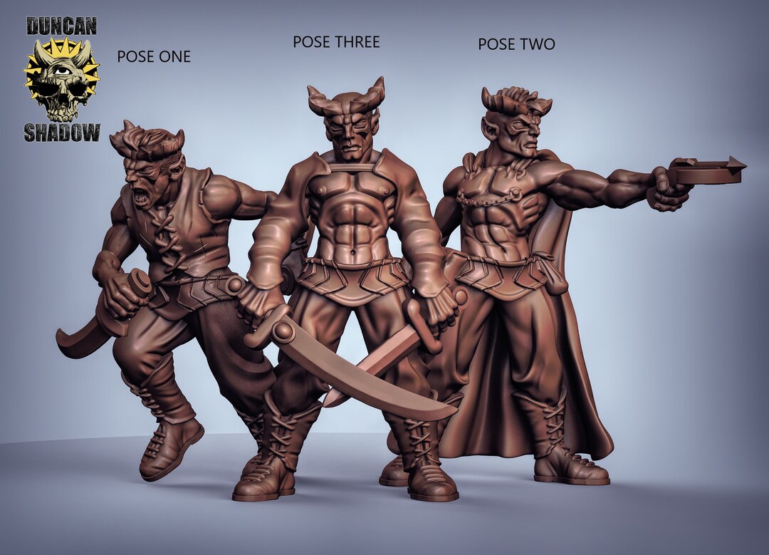 Tiefling Armed Rogue - 28mm 3D Printed Miniatures - D&D Dnd Dungeons ...