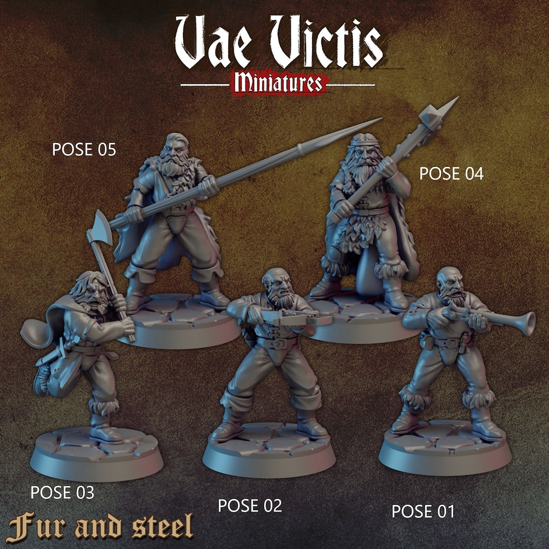 Mercenary Soldier Minis 28mm or 32mm D&D Resin Miniature Dungeons and ...