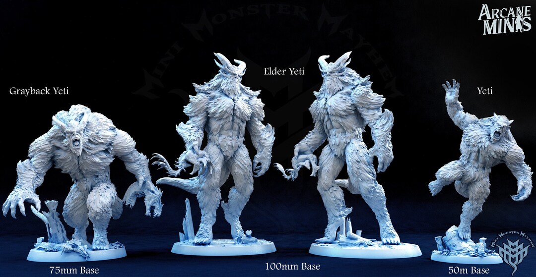 Yeti Large / Gargantuan Ice Frost 28mm D&D Miniatures Dungeons and ...
