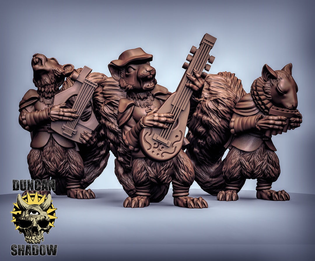 Scurryni Squirrel Bards 28mm or 32mm Miniatures 3D Resin Printed ...