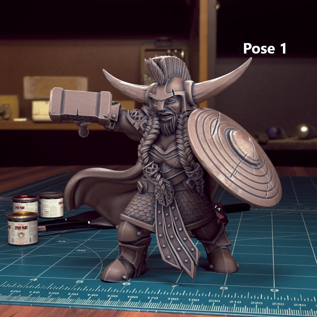 Bearded Female Dwarf Fighters 28mm or 32mm D&D Resin Miniature Dungeons ...