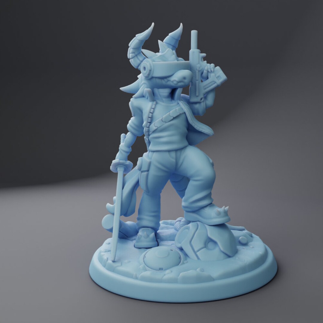Cybold Kobold Cyborg 28mm 32mm 54mm or 75mm Statue D&D Resin Miniature ...