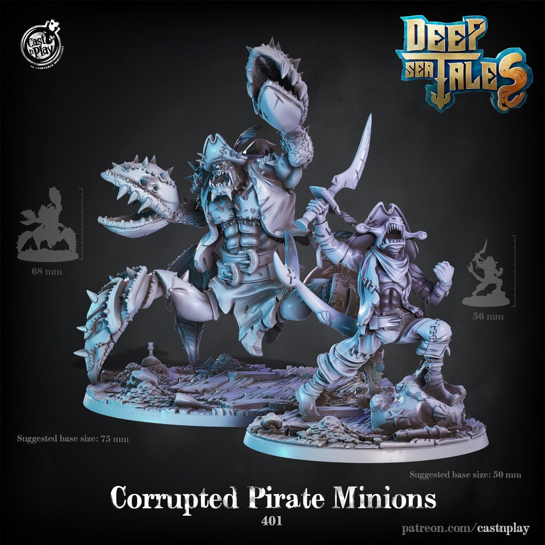 Corrupted Pirate Minions Deep Sea Davy Jones Locker D&D Resin Monster ...