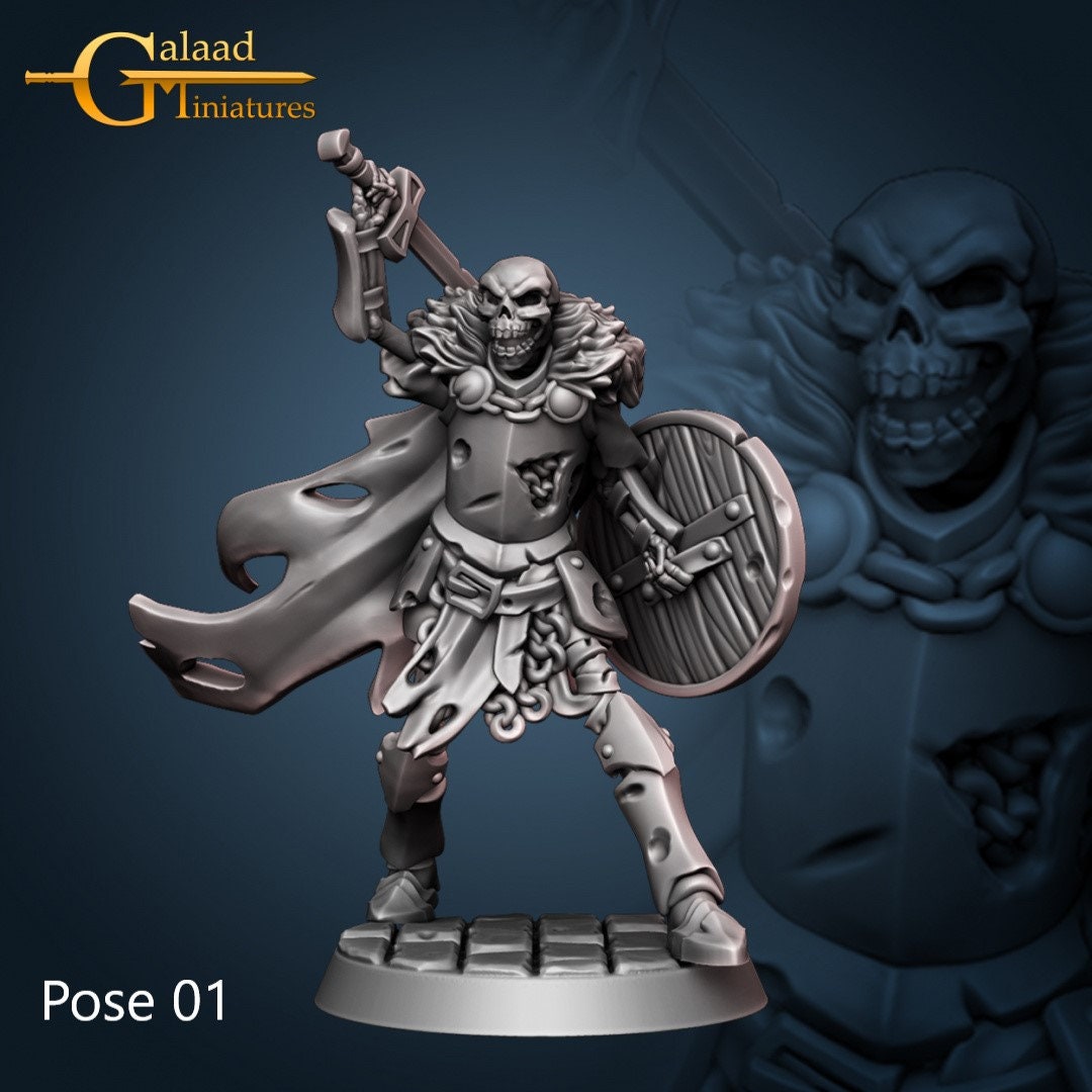 Skeleton Melee Undead Warriors 28mm 32mm D&D Resin Miniatures Dungeons ...