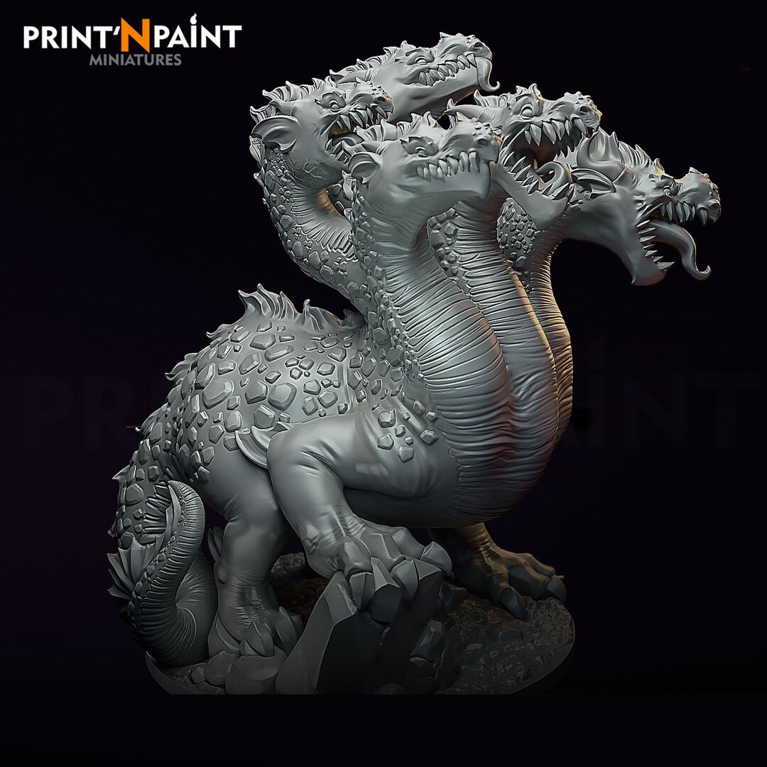 Hydra Huge D&D Miniature 3D Resin Printed Dungeons and Dragons ...
