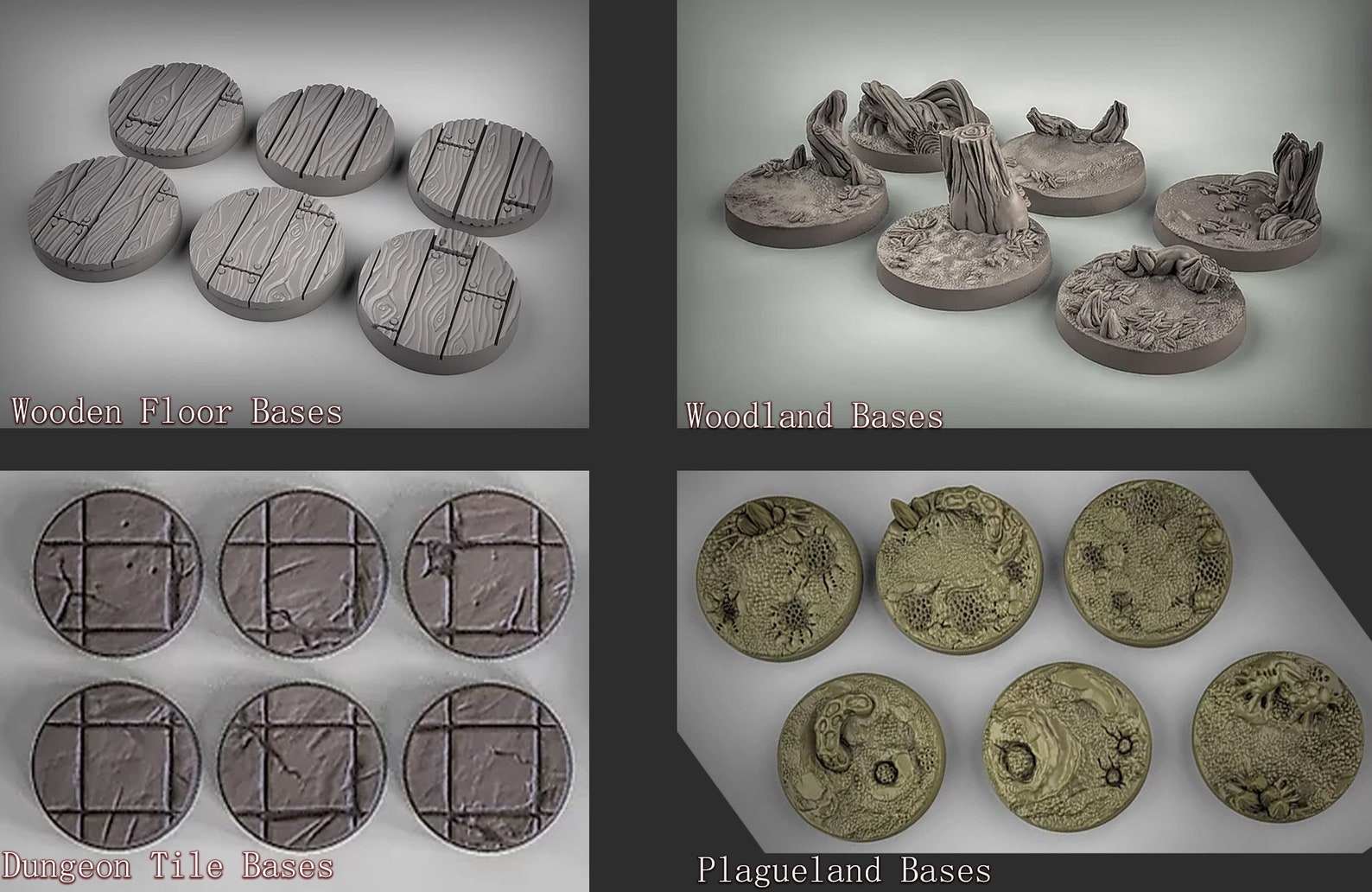 Assorted 25mm 32mm and 40mm Bases for D&D Miniatures Dungeons - Etsy