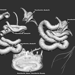 Neothelid Gargantuan Mind Flayer Aberration 3D Resin Miniature Dungeons ...