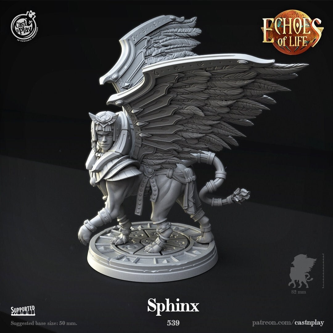 Sphinx Egyptian Tomb Guardian Mini D&D Resin 28mm 32mm Miniature ...