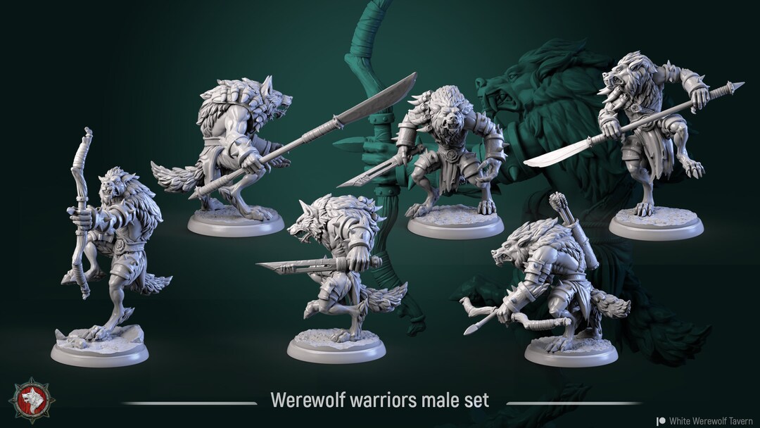 Werewolf Pack - Werewolf Madness 28mm or 32mm Miniatures Dungeons and ...