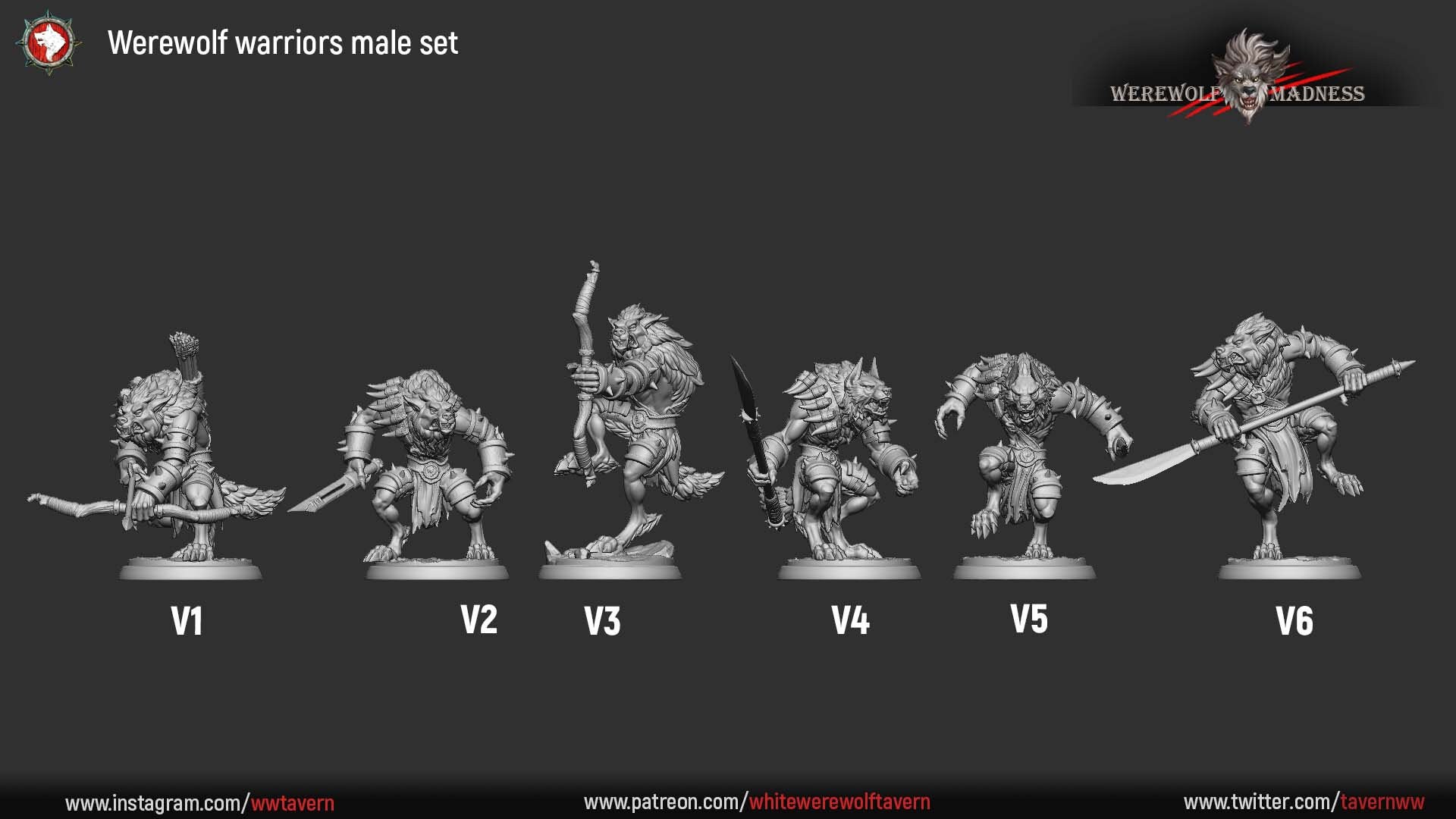 Werewolf Pack Werewolf Madness 28mm or 32mm Miniatures - Etsy UK