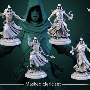 Masked Clerics or Cultists 28mm or 32mm D&D Resin Miniature Dungeons ...