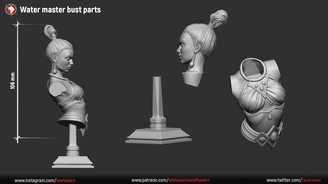 Water Master Bender Resin Bust Dungeons and Dragons Pathfinder - Etsy