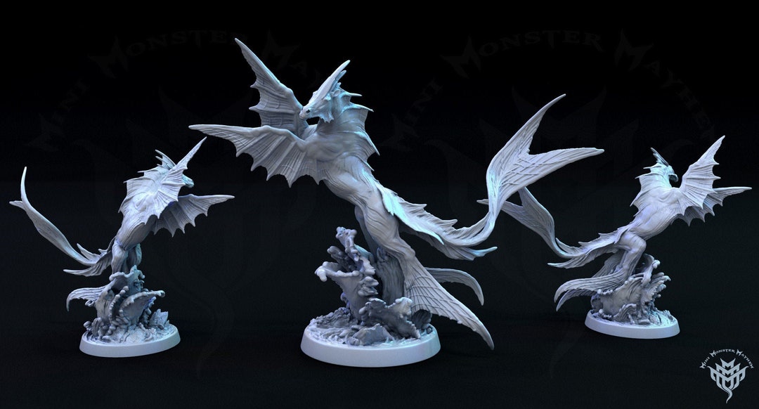 Hippocampus Large Amphibious Creature 3D Resin Print Miniature D&D ...