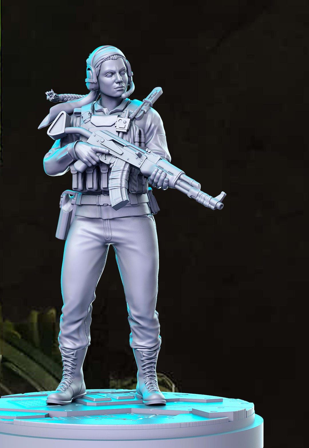 Farah Female Military Commander Gunner Soldier 28mm 32mm D&D Resin ...