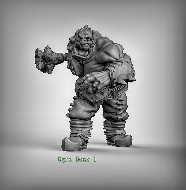Ogre Chief Boss D&D Miniatures - BPA Free Resin - Dungeons and Dragons ...