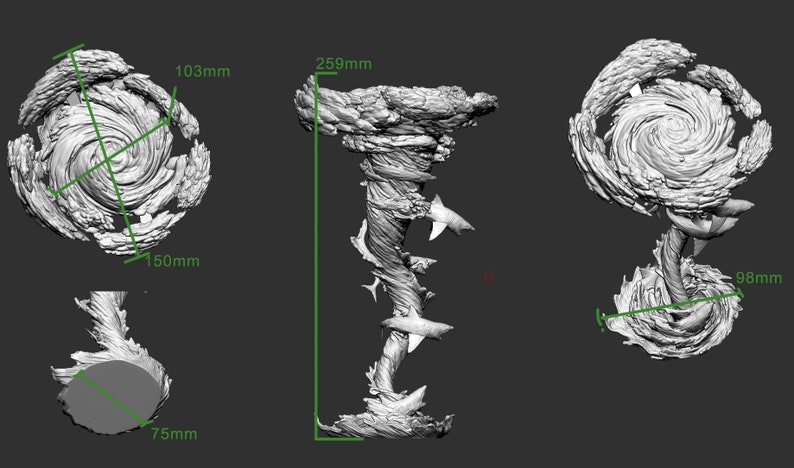 Sharknado Balewind Vortex 28mm 3D Resin Print Miniature - Etsy