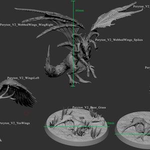 Peryton Evil Magical Beast 3D Resin 28mm Miniatures Dungeons and ...