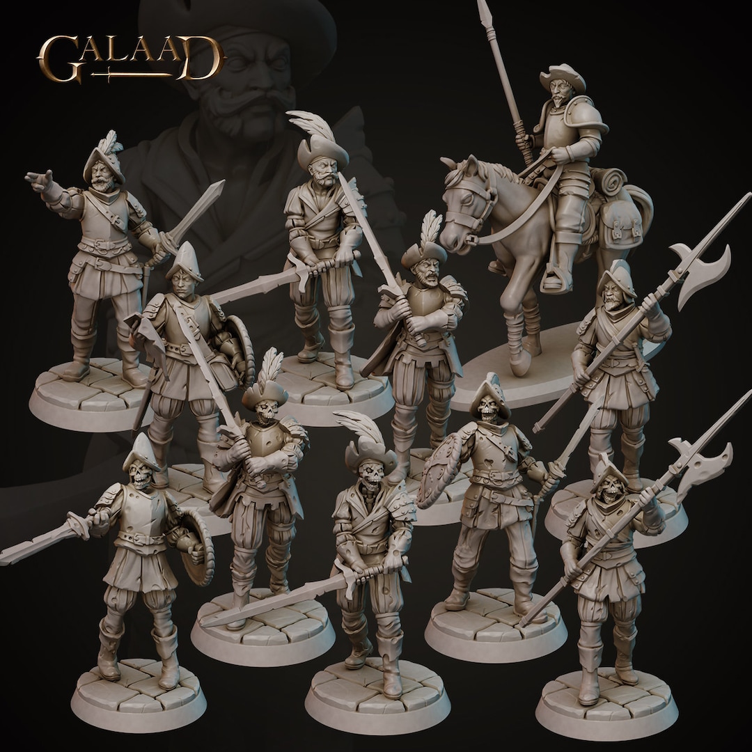 Conquistadors Bundle Includes Undead 32mm 28mm Resin Miniature Dungeons ...