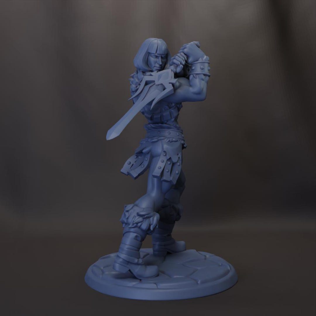 Himbro Hunky Barbarian Swordsman 28mm 32mm 54mm or 75mm Statue D&D ...