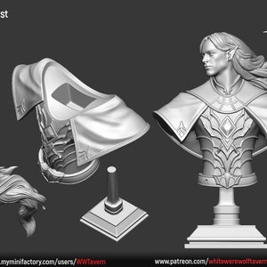 Drow Warlord Bust Resin Minis D&D Dungeons and Dragons Pathfinder Dnd ...