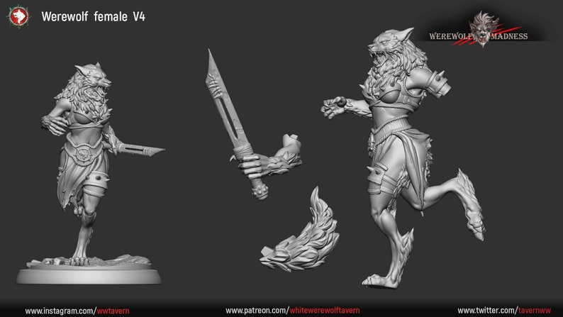 Female Werewolves Werewolf Madness 28mm or 32mm Miniatures - Etsy