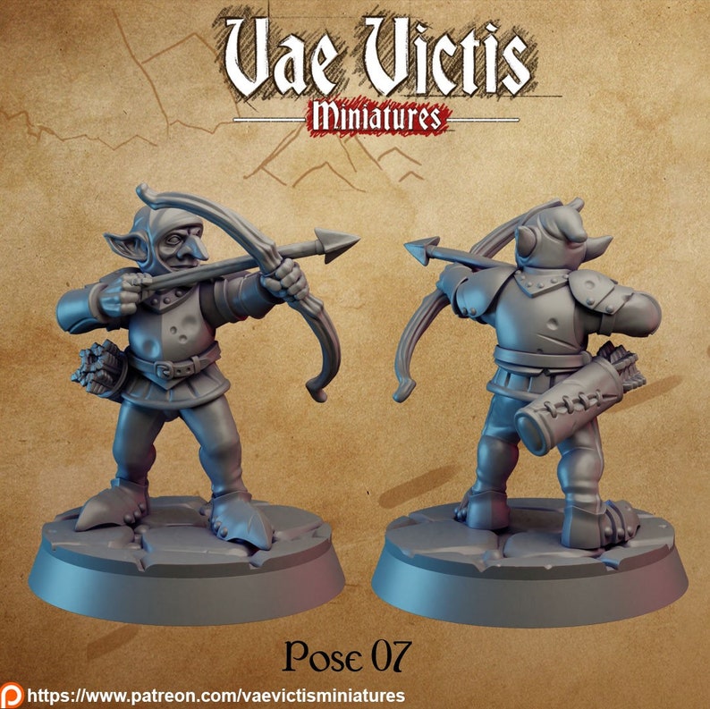 Goblin Militia Soldier Minis 28mm 32mm D&D Resin Miniature Dungeons and ...