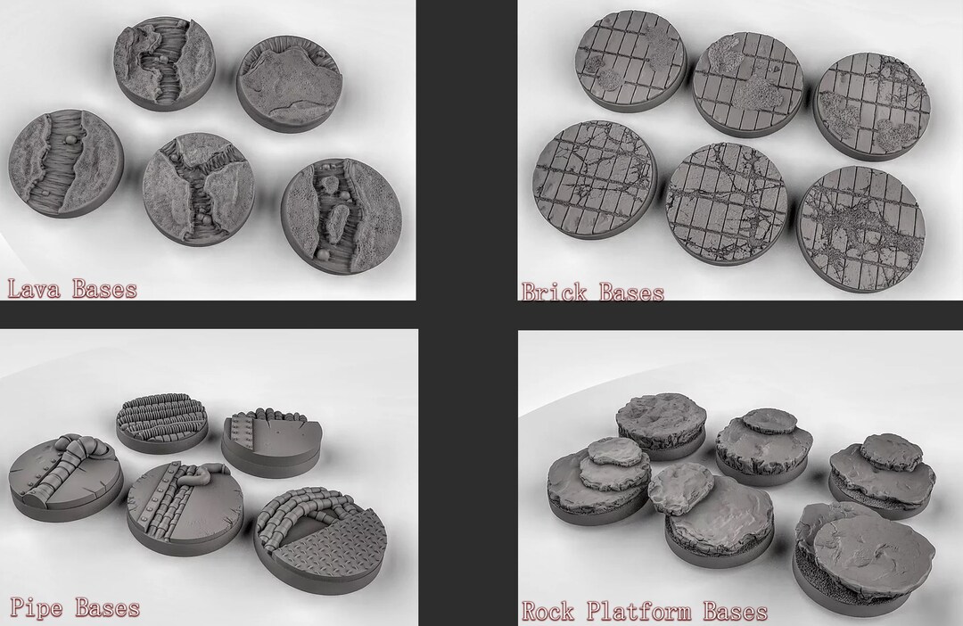 Assorted 25mm 32mm and 40mm Bases for D&D Miniatures Dungeons and ...