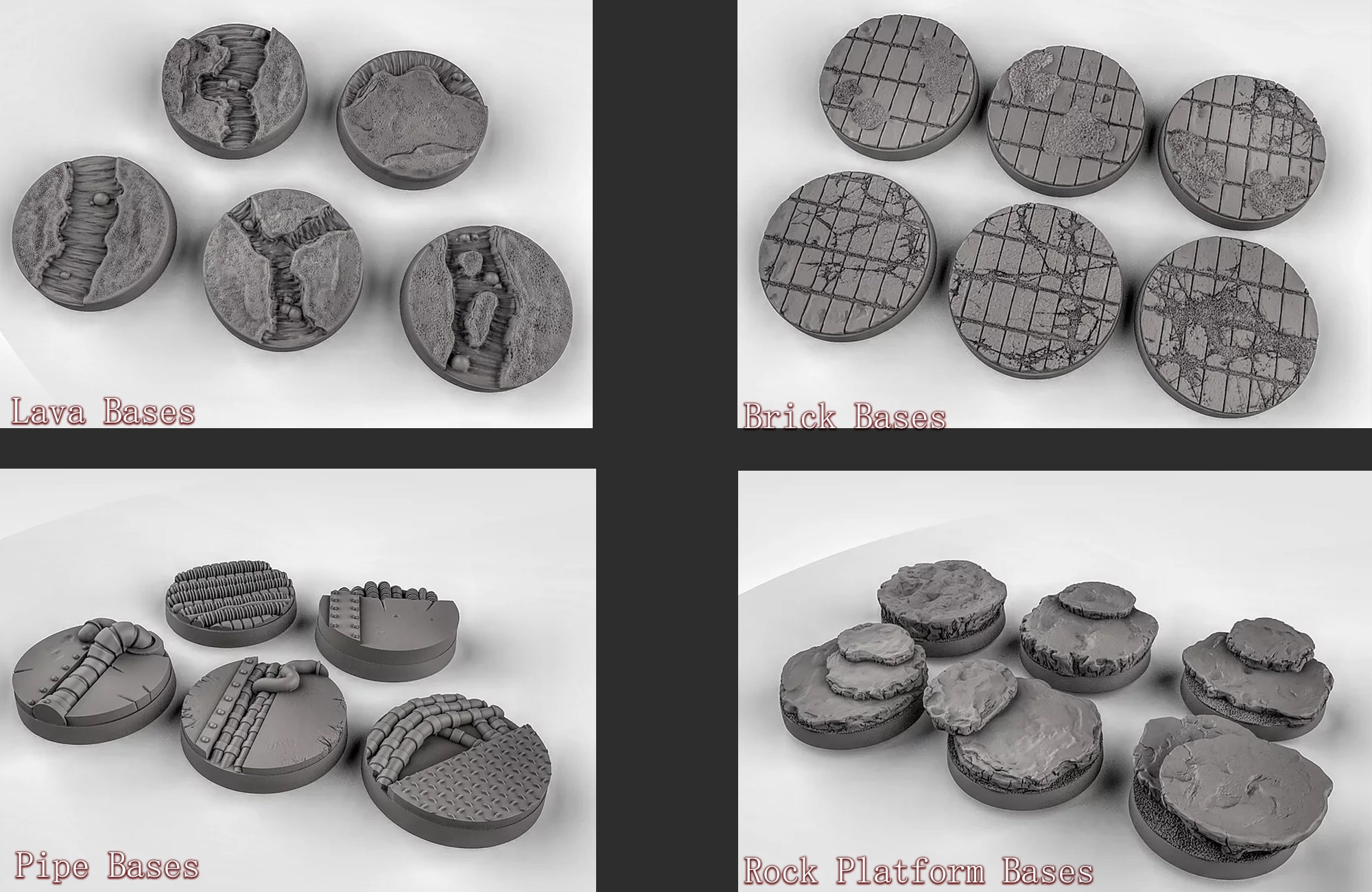 Assorted 25mm 32mm and 40mm Bases for D&D Miniatures Dungeons - Etsy