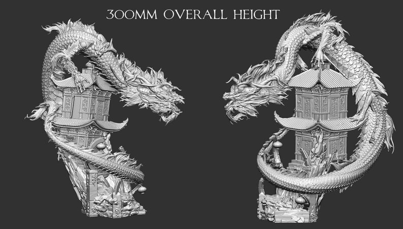 Azure Dragon - Asian Themed Resin Miniature D&D Dungeons and Dragons ...