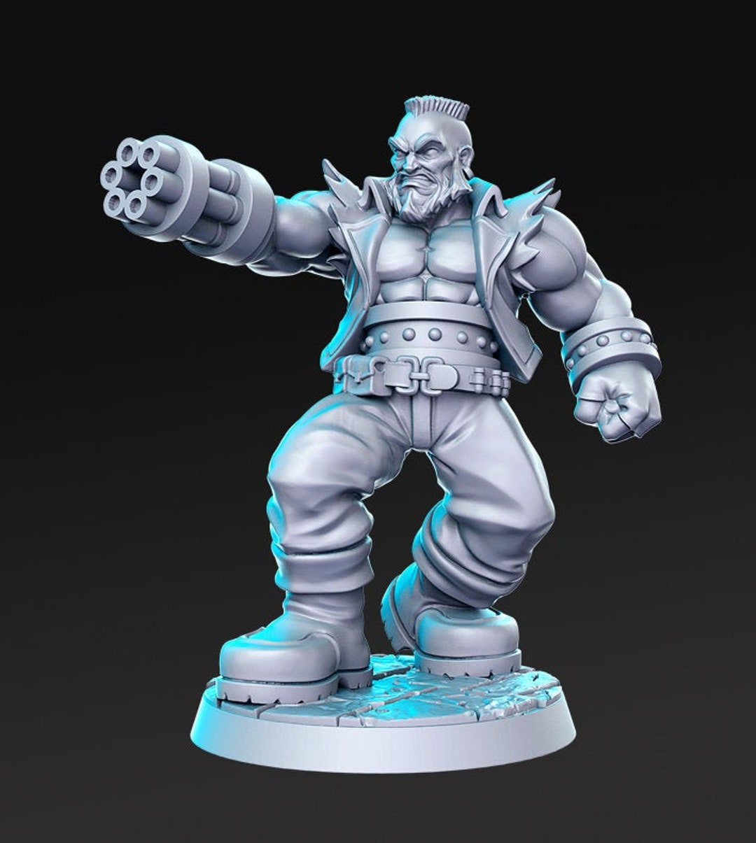 William Barr Machine Gun Maniac Soldat 3D D & D Harz gedruckt 32mm ...