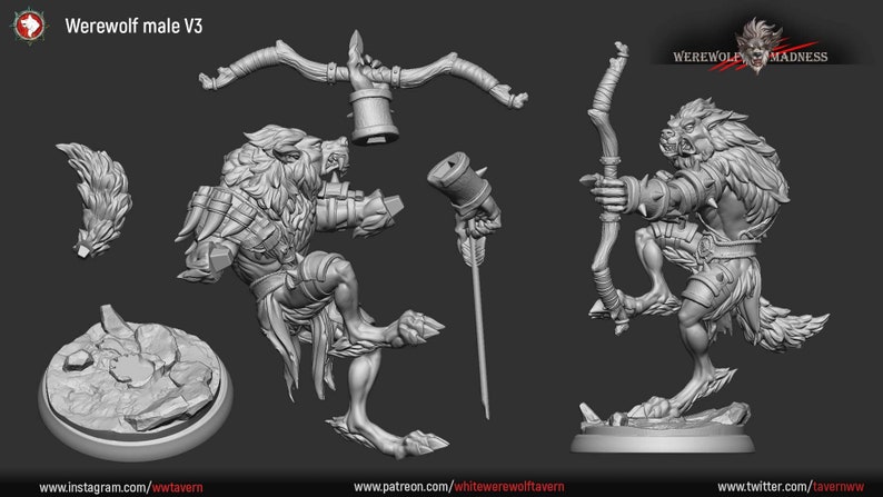 Werewolf Pack Werewolf Madness 28mm or 32mm Miniatures - Etsy