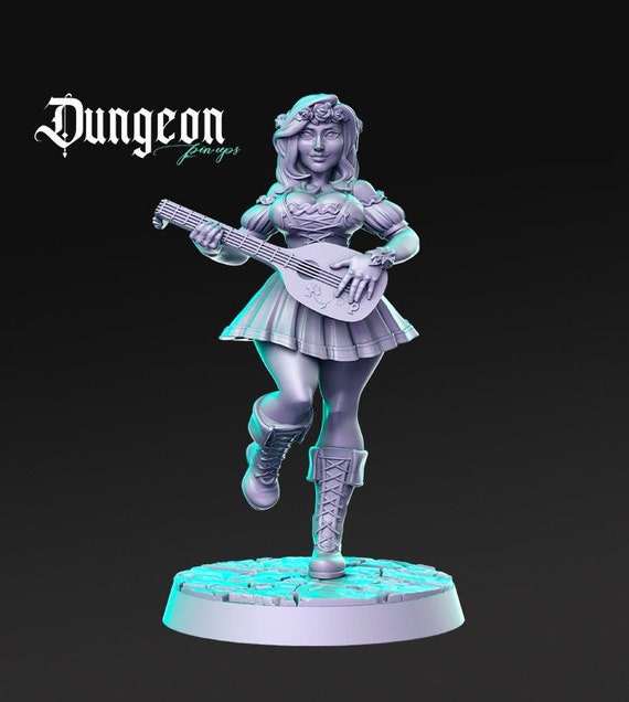 Sexy Female Bard Pinup 28mm or 32mm Models of Dierdre the Bard - Etsy