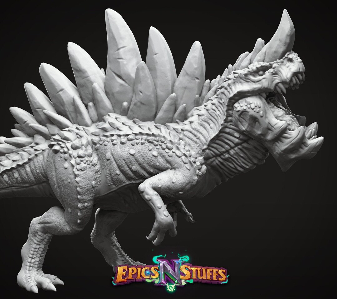 Crystalline Spinosaurus Huge Dinosaur 3D D&D Miniature Dungeons and ...