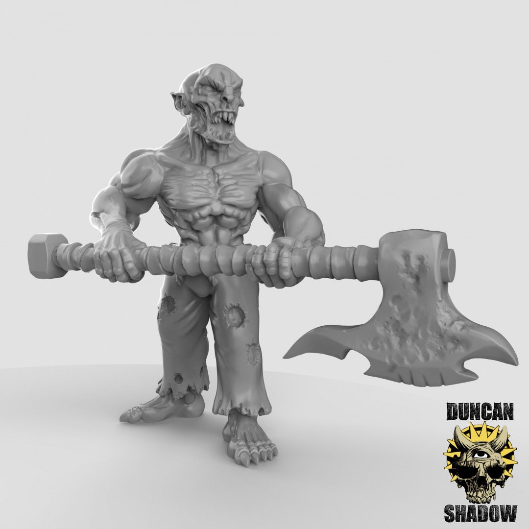 Great Axe Wielding Ghoul Monster Minis 28mm Resin Miniatures - Etsy