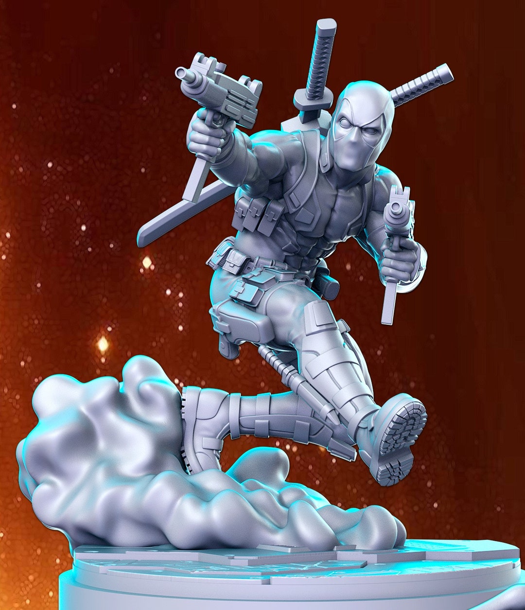 Deadpool Shooting Mercenary 28mm or 32mm D&D Resin Miniature Dungeons ...