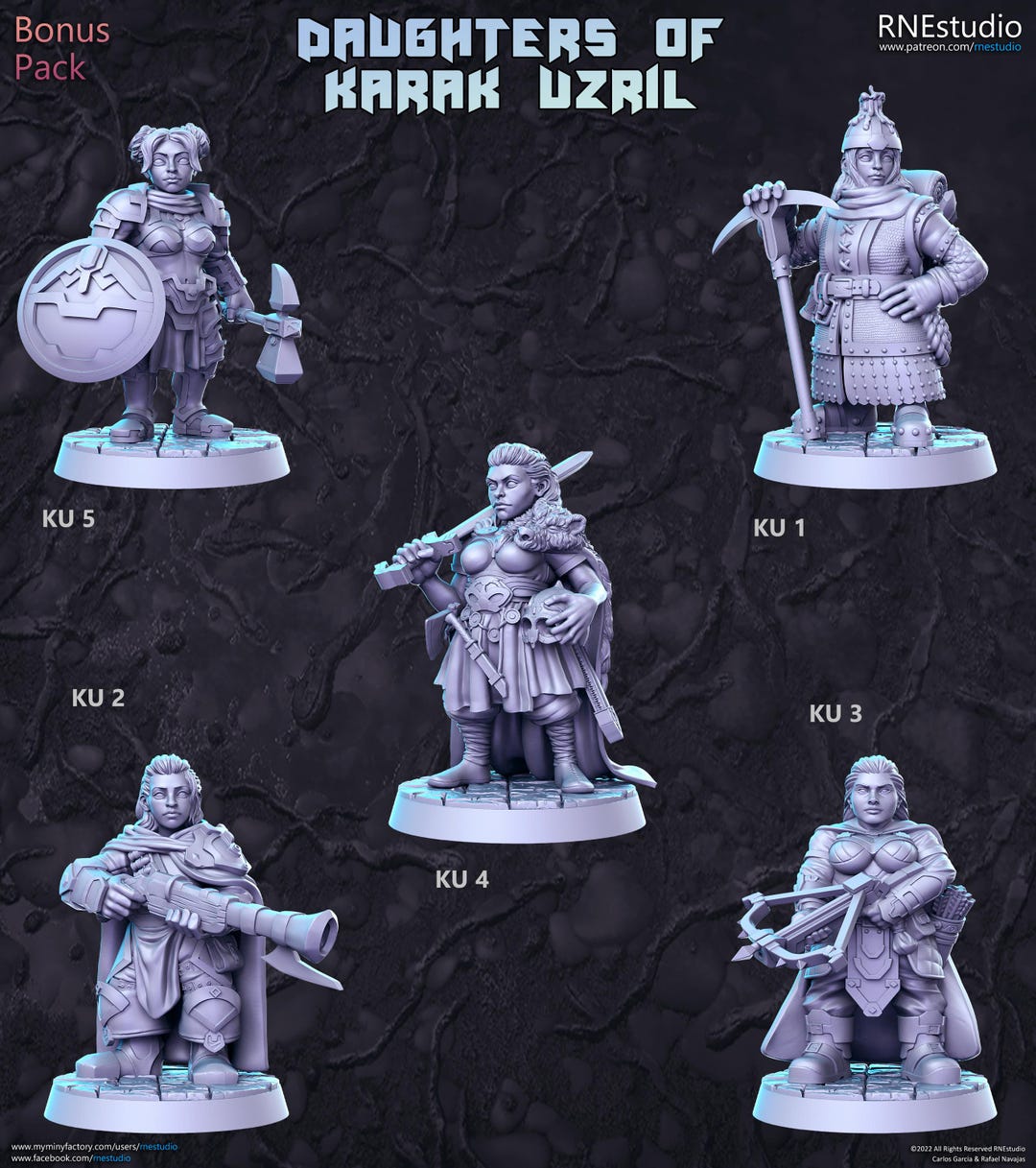 Daughters of Karak Uzril Cartel Female Dwarf Fighters 28mm 32mm D&D ...