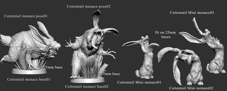 Cottontail Menace Rabbit Monster WTF is THAT Mini Resin Miniatures D&D ...