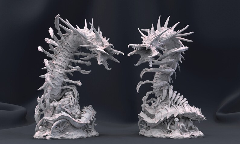 Remorhaz Ice Polar Worm 28mm 3D Printed Miniature D&D Dungeons - Etsy