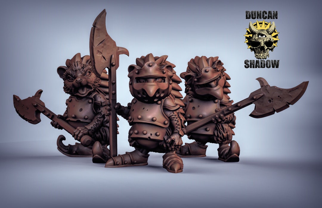 Hedgehog Halberd Fighters 28mm or 32mm Miniatures Resin Printed ...