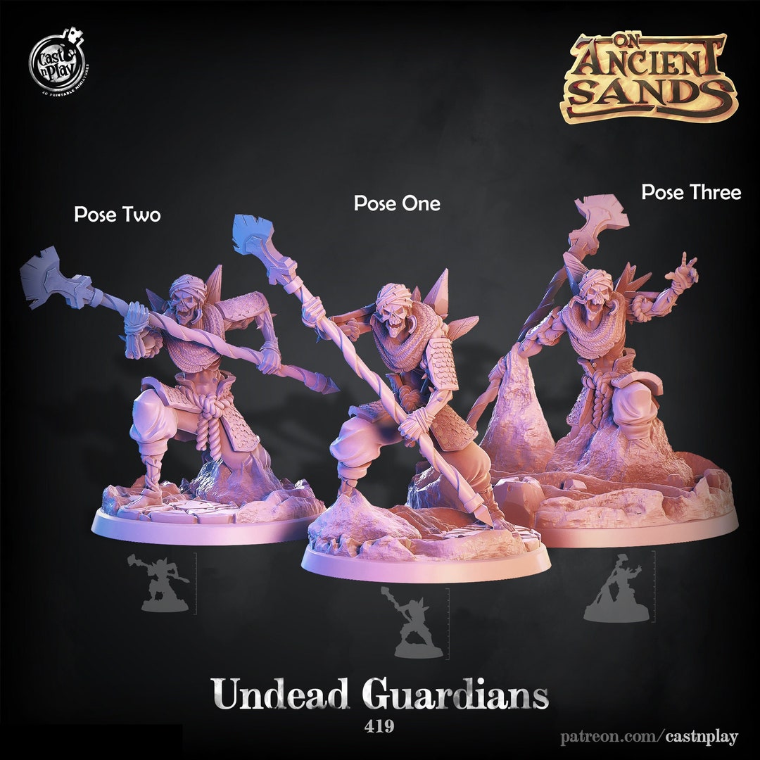 Undead Desert Guardians Ancient Sands 3D Printed Minis D&D Resin 28mm ...