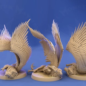 Celestial Winged Lion 3D Resin Printed Miniatures Dungeons and Dragons ...
