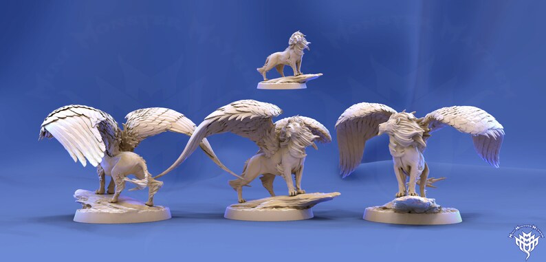 Celestial Winged Lion 3D Resin Printed Miniatures Dungeons and Dragons ...