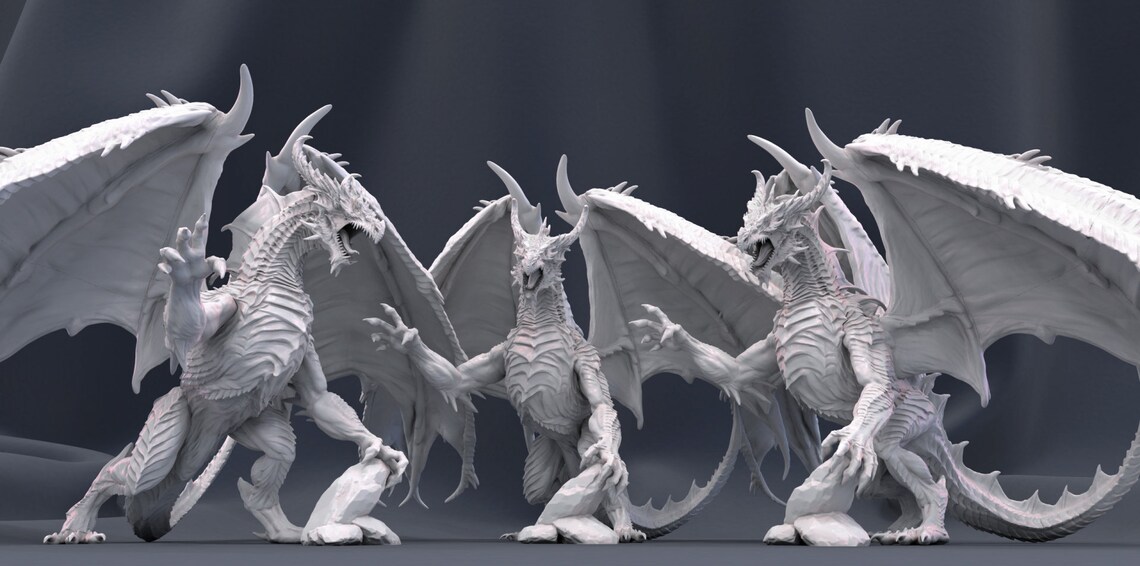 Red Dragon Gargantuan Huge Large and Medium Sizes 3D Resin Printed ...