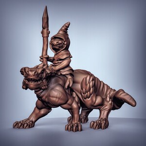 Kobolds on Riding Lizard Mounts 28mm or 32mm D&D 3D Resin Printed ...