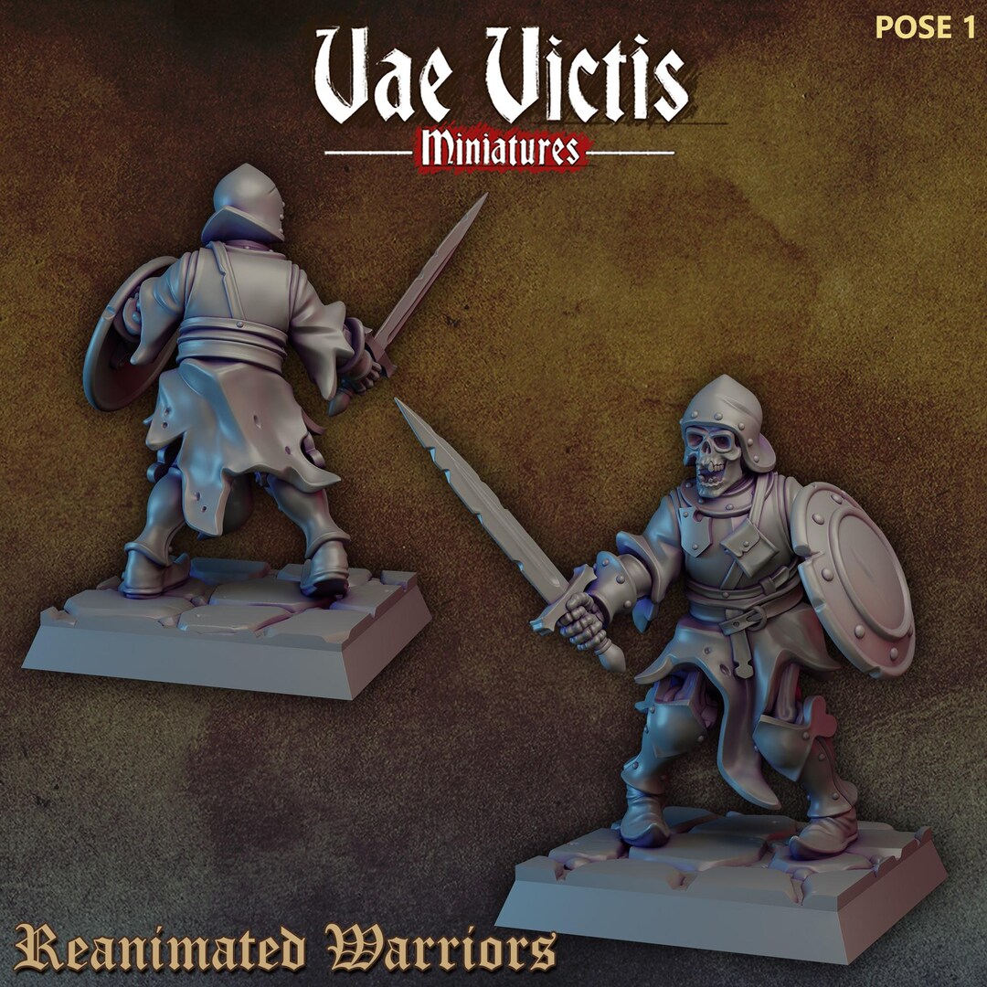 Undead Skeleton Army Warriors D&D Resin 28mm or 32mm Miniature Dungeons ...